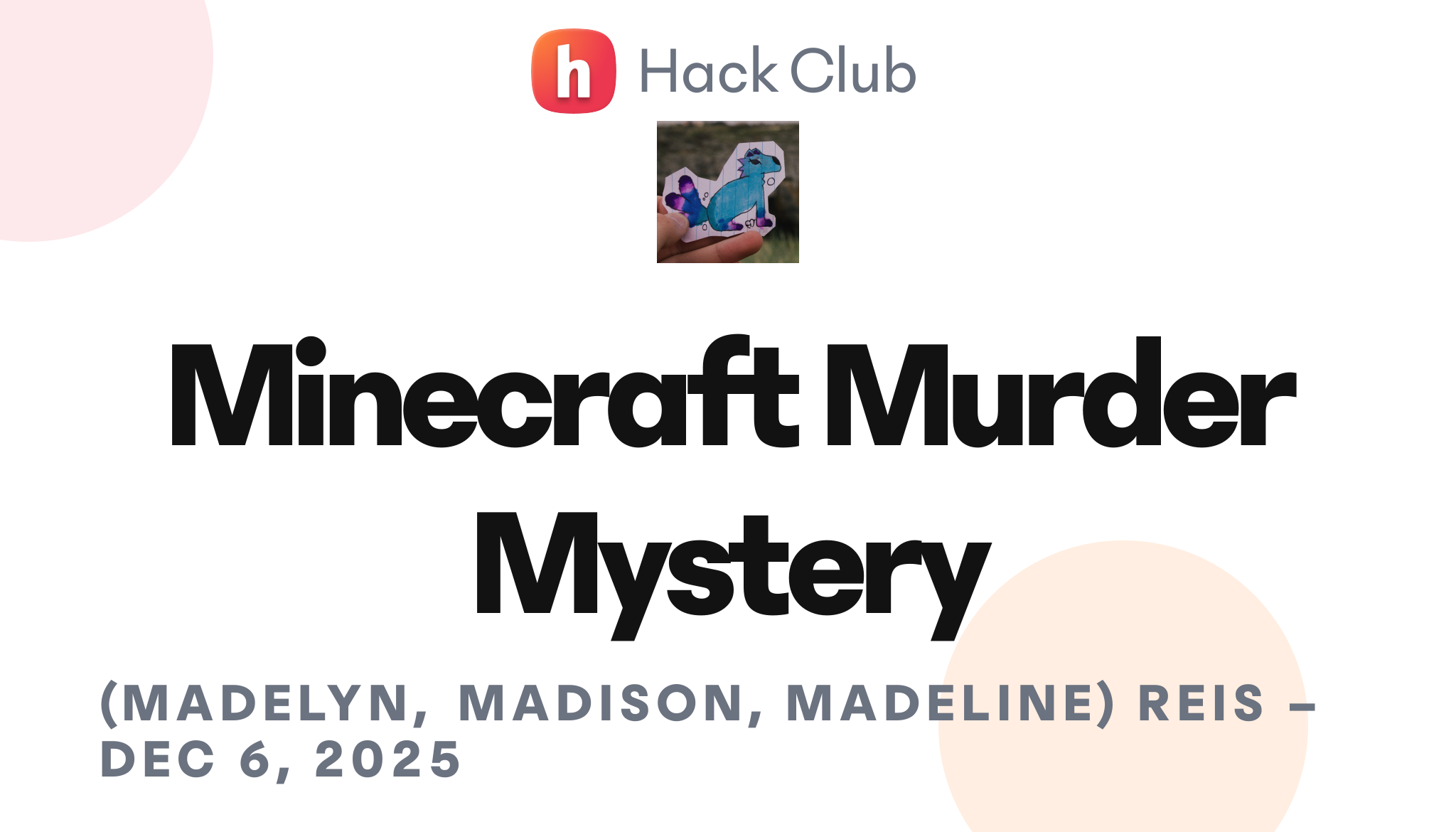 Minecraft Murder Mystery Hack Club Events